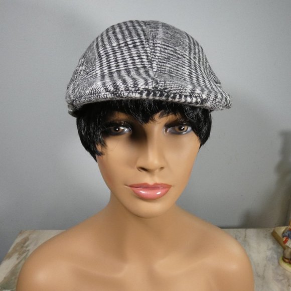 Accessories | Stylish Gray Black And White Plaid Driving Newsboy Scally ...